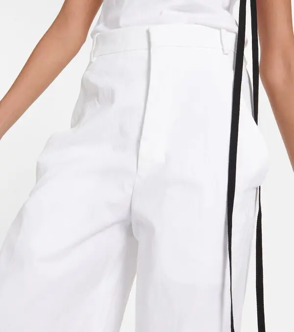 ANN DEMEULEMEESTER Dorothee Wide-leg Cotton Canvas Pants