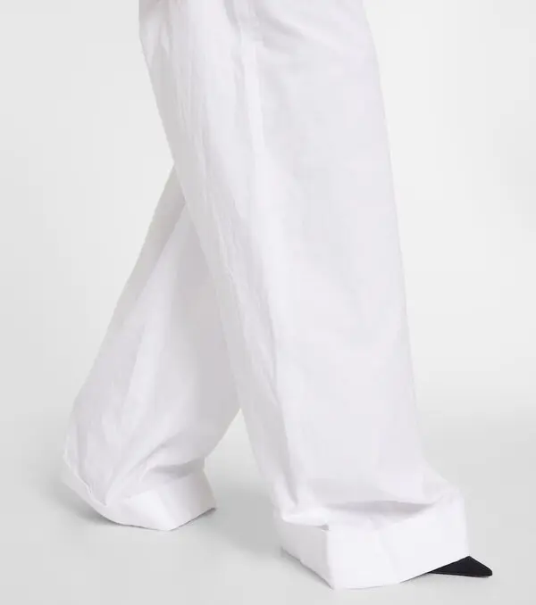 ANN DEMEULEMEESTER Dorothee Wide-leg Cotton Canvas Pants