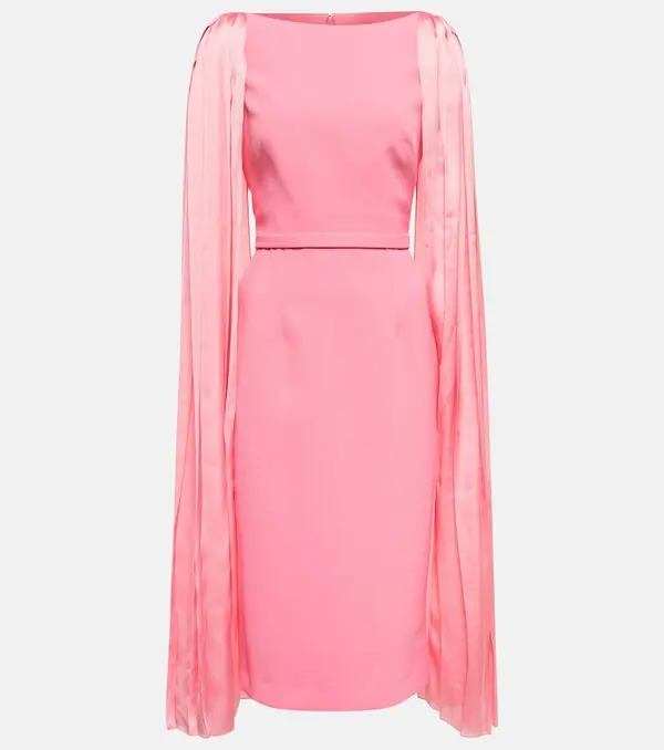 Safiyaa Essiah Crepe And Satin Midi Dress - Pink