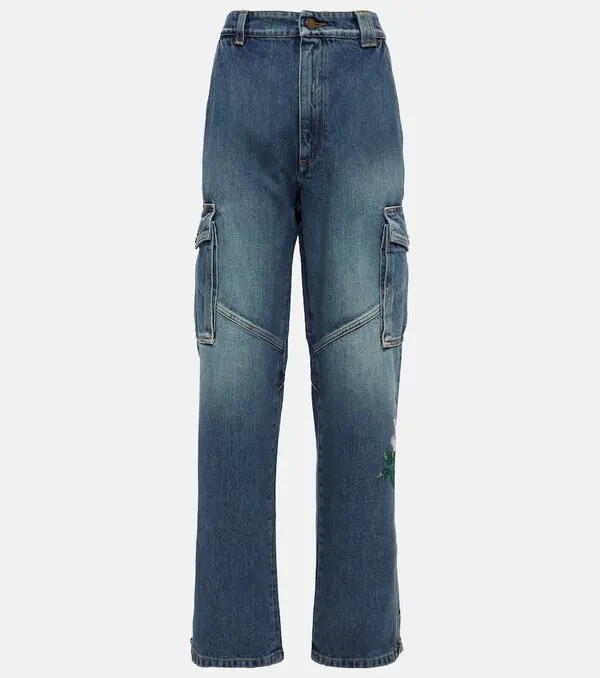 Alessandra Rich Sequin-embellished Flared Jeans - Blue