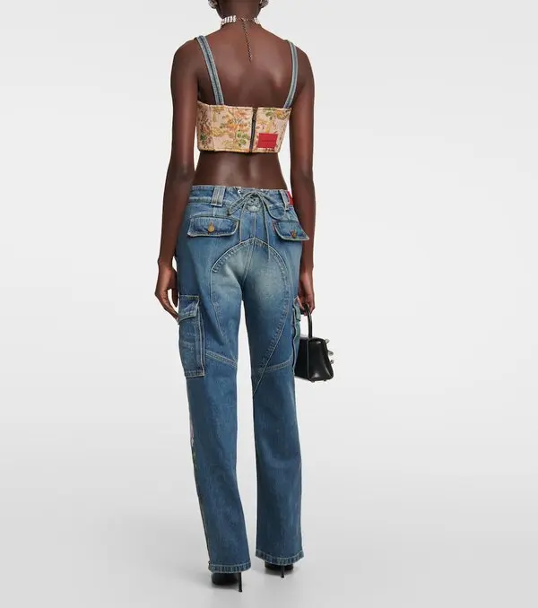 Alessandra Rich Sequin-embellished Flared Jeans