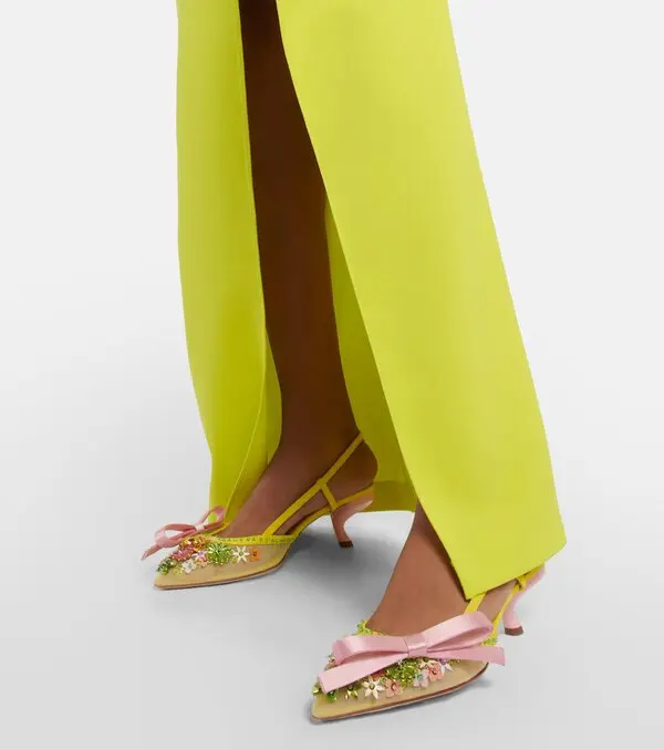 ROGER VIVIER Virgule Embellished Slingback Pumps - Yellow