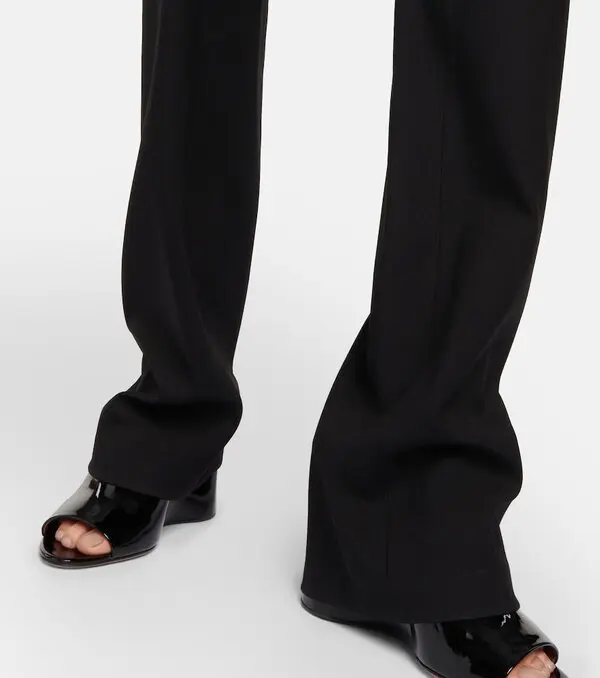 Alaïa Belted Straight Wool Pants