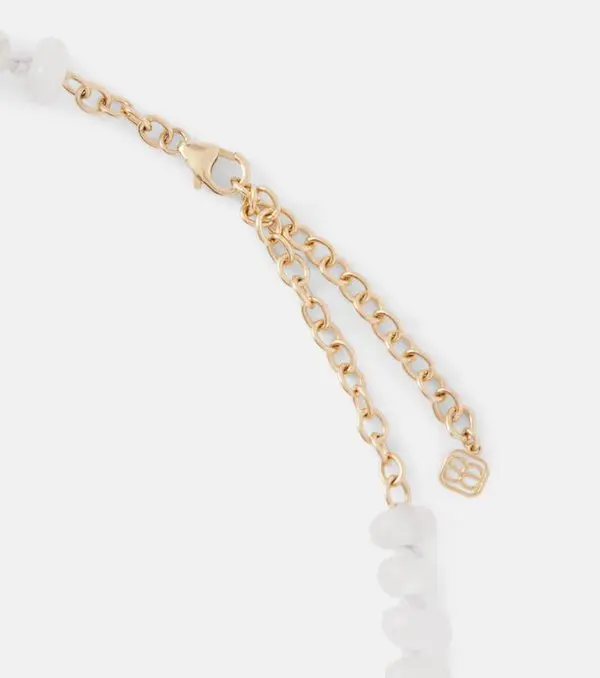 SYDNEY EVAN Multi-charm 14kt Gold Necklace With Moonstone And Diamonds