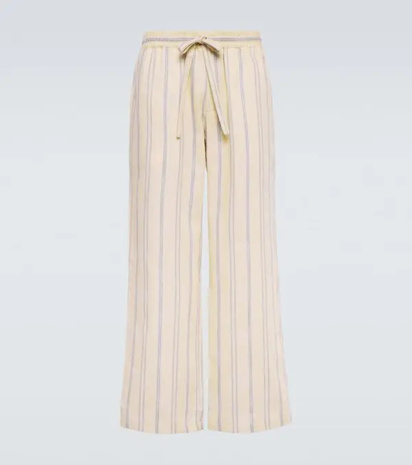 Commas Floral Jacquard Stripe Pants - Multicoloured