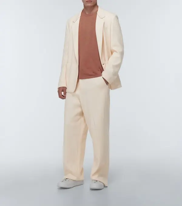 Zegna Straight Cotton Bouclé Pants