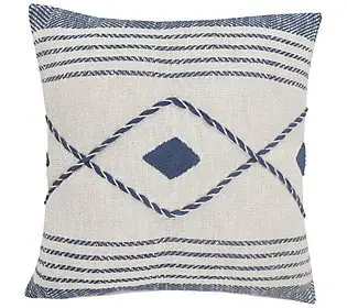 OX BAY TRADING CO. Ox Bay Coastal Edge Geometric Diamond Throw Pil Ow - One-color