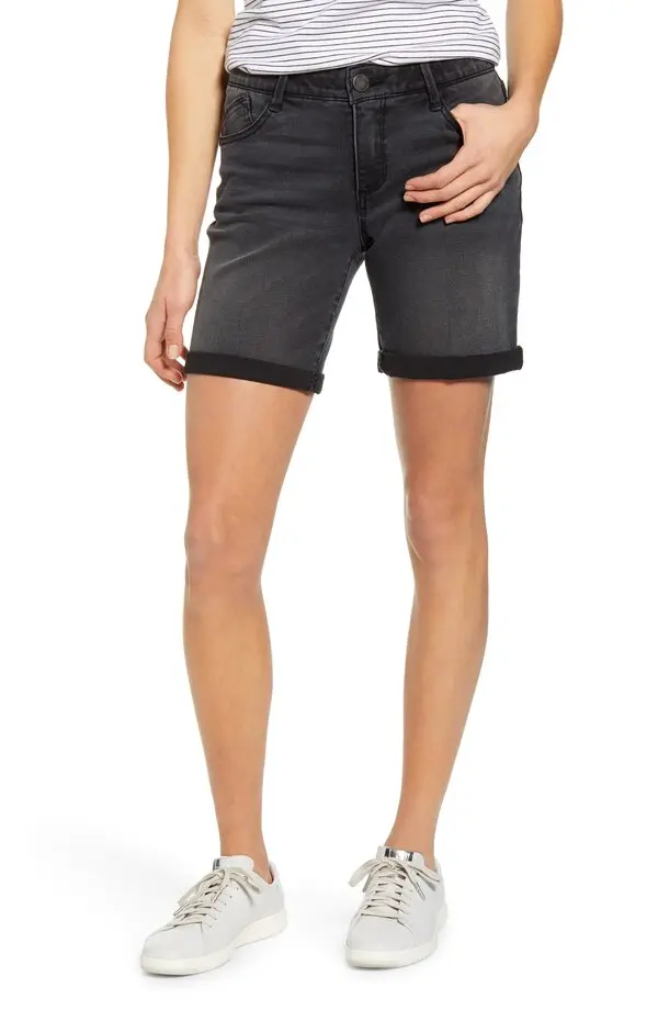 Wit & Wisdom Denim Shorts With Contour Shape Technology - Black