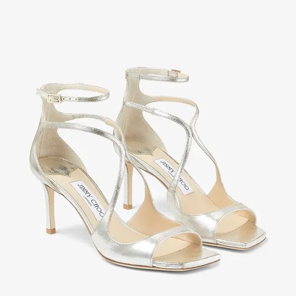 JIMMY CHOO Azia 75 Glitter Sandals - Silver