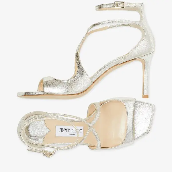 JIMMY CHOO Azia 75 Glitter Sandals - Silver