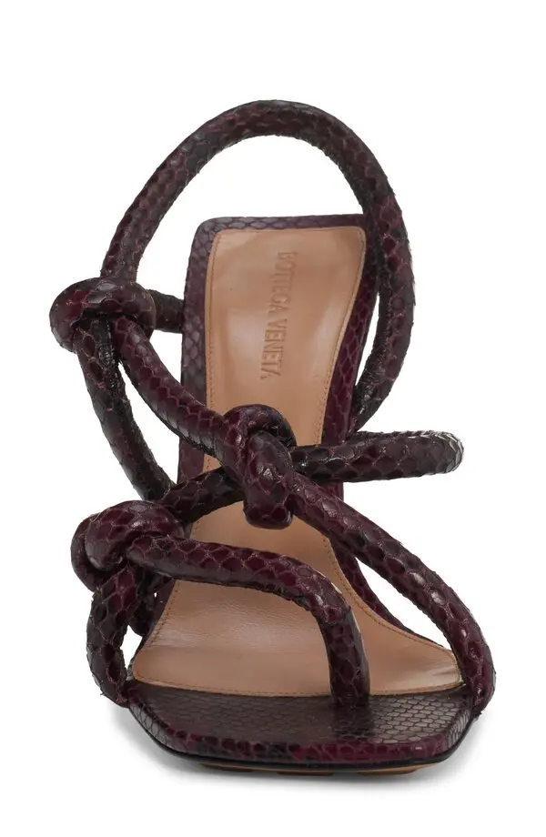 Bottega Veneta Jimbo Knot Strap Python Embossed Leather Sandal