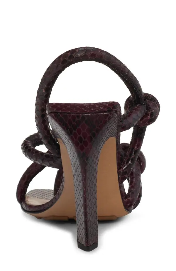 Bottega Veneta Jimbo Knot Strap Python Embossed Leather Sandal