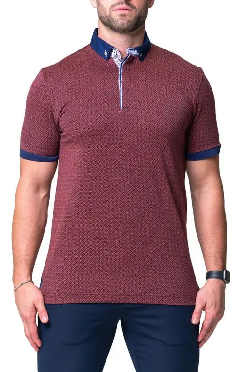 MACEOO Mozartopa Short Sleeve Cotton Polo - Red