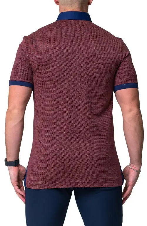 MACEOO Mozartopa Short Sleeve Cotton Polo - Red