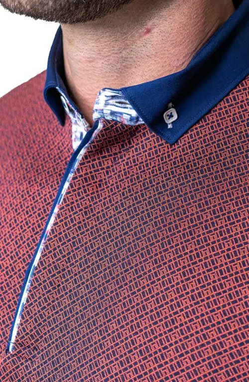 MACEOO Mozartopa Short Sleeve Cotton Polo - Red
