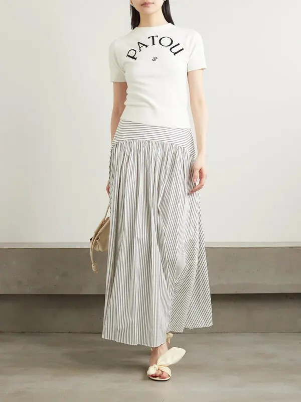 PATOU Jacquard-knit Cotton-blend Sweater