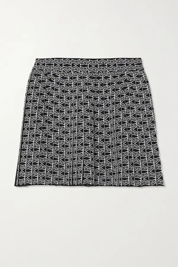 JETSET Annabelle Pleated Jacquard-knit Mini Skirt