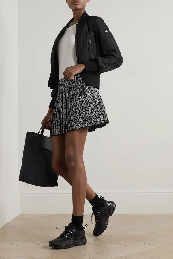 JETSET Annabelle Pleated Jacquard-knit Mini Skirt