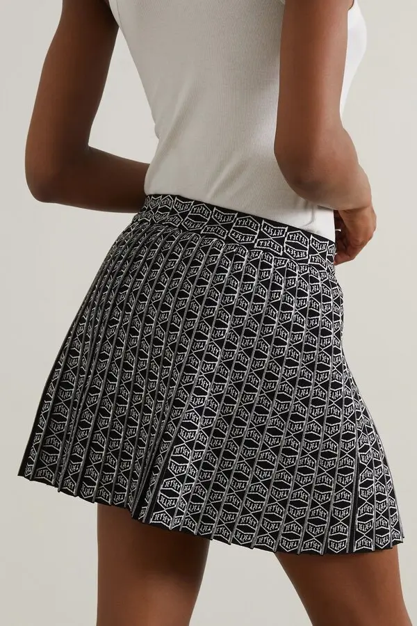 JETSET Annabelle Pleated Jacquard-knit Mini Skirt