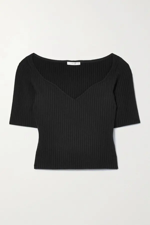 THE ROW Grais Cropped Wool Top