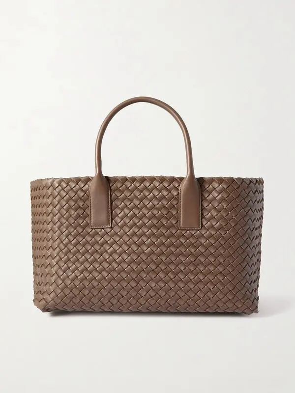 Bottega Veneta Intrecciato Leather Cabat Tote - Brown