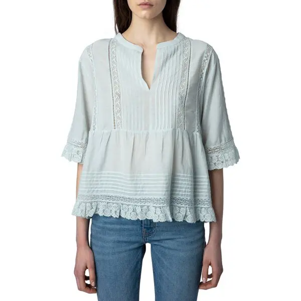 Zadig&Voltaire Tosea Cotton Blend Peplum Blouse