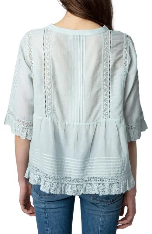 Zadig&Voltaire Tosea Cotton Blend Peplum Blouse