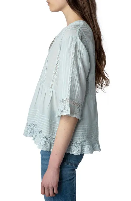 Zadig&Voltaire Tosea Cotton Blend Peplum Blouse