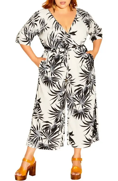 City Chic Phi Phi Fun Jumpsuit - Ivory Phi Phi