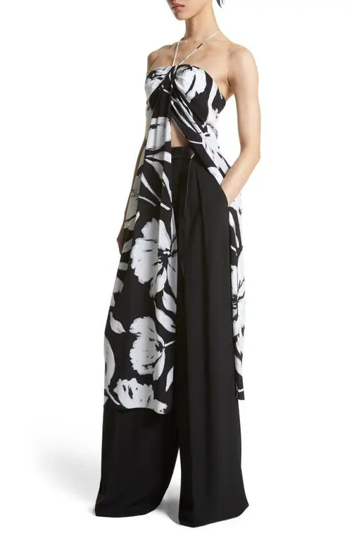 Michael Kors Brushstroke Print Silk Crepe De Chine Dress