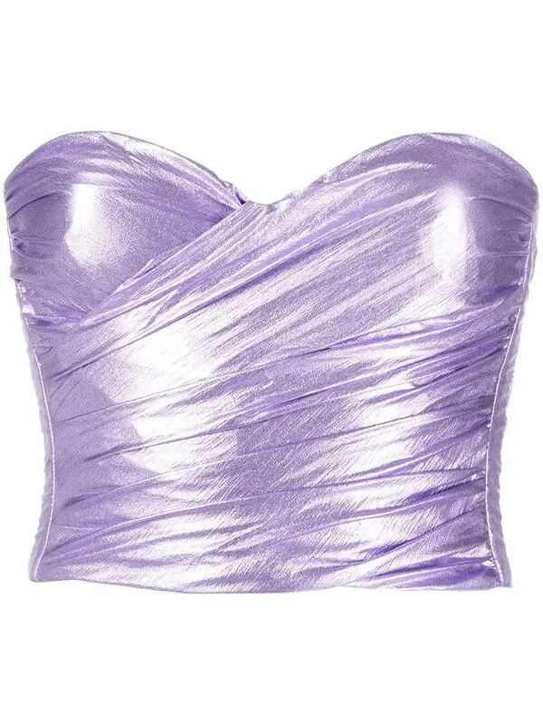 FORTE_FORTE Taffeta Strapless Crop Top