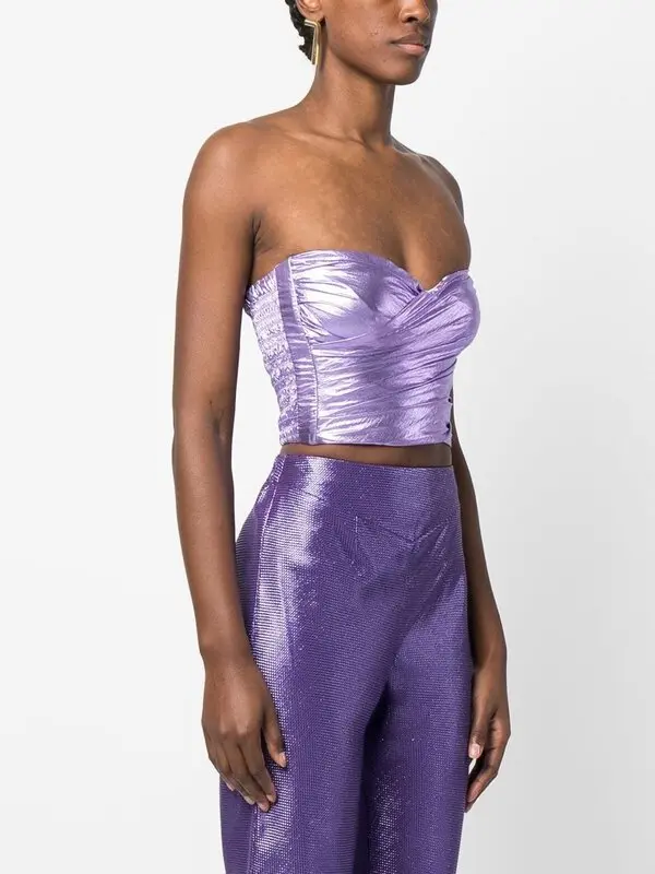 FORTE_FORTE Taffeta Strapless Crop Top