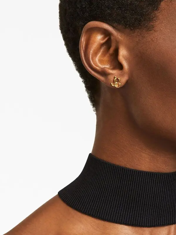 JIMMY CHOO Jc Monogram Stud Earrings - Gold