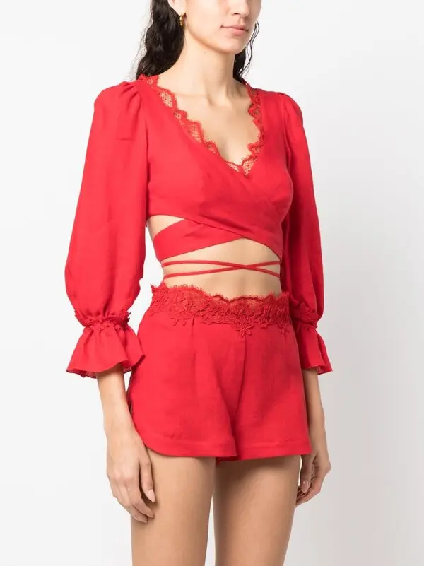 Ermanno Scervino Lace-detail Cropped Top