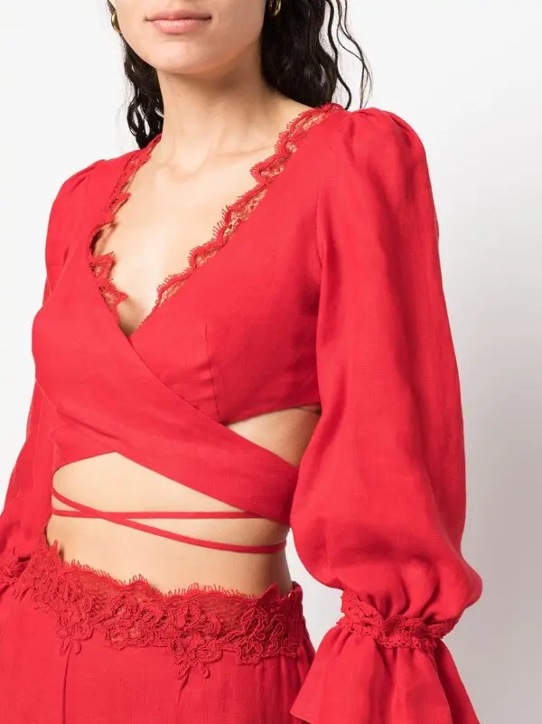 Ermanno Scervino Lace-detail Cropped Top