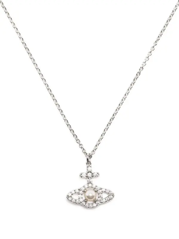 VIVIENNE WESTWOOD Olympia Embellished Orb Necklace - Silver