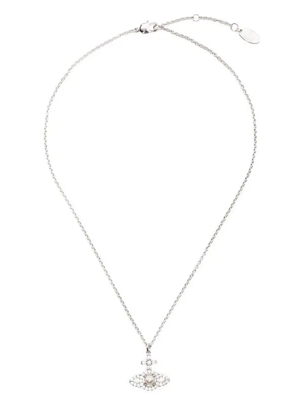Vivienne Westwood Olympia Embellished Orb Necklace In Silver