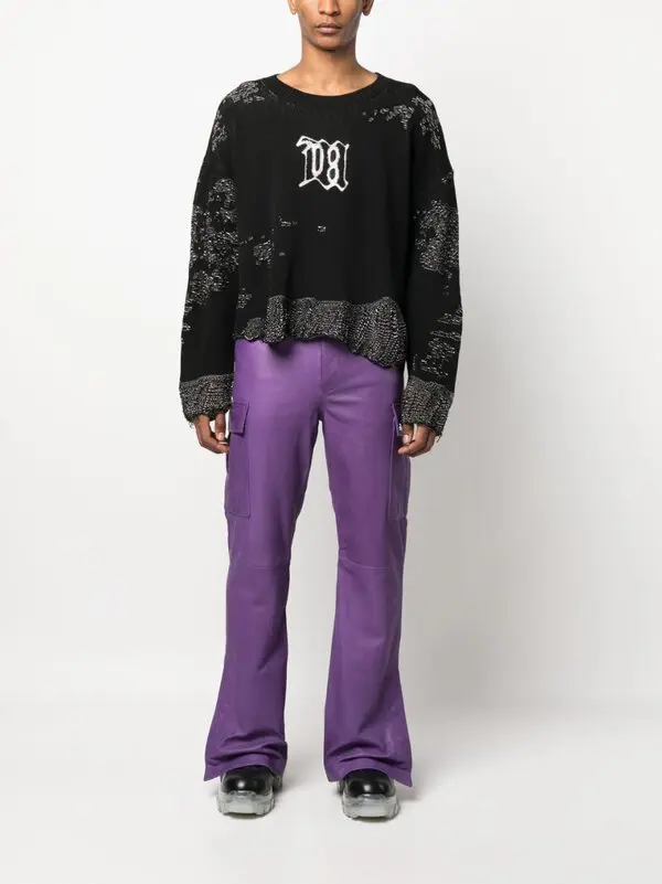 Amiri Leather Cargo Trousers In Purple - 44% Off | Editorialist