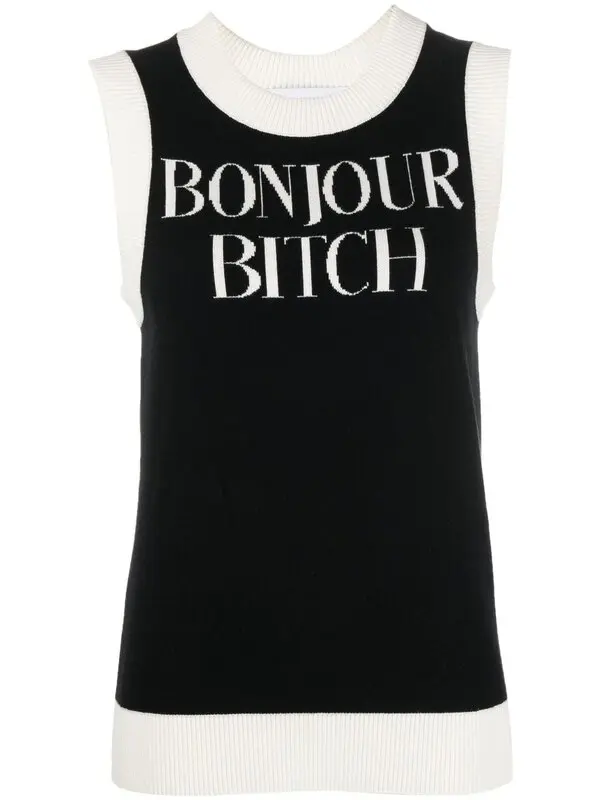 Viktor & Rolf Two-tone Intarsia Knitted Tank Top