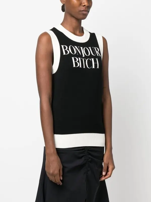 Viktor & Rolf Two-tone Intarsia Knitted Tank Top