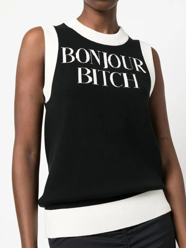 Viktor & Rolf Two-tone Intarsia Knitted Tank Top