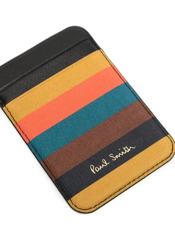 Paul Smith Native Union Artist Stripe Leather Magsafe Wallet In