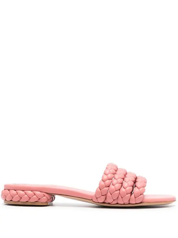 GIANVITO ROSSI Braided-leather Flat Sandals