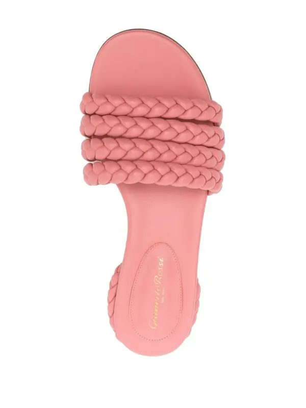 GIANVITO ROSSI Braided-leather Flat Sandals