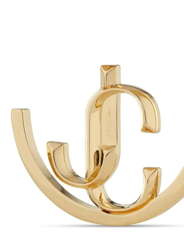 JIMMY CHOO Medium Jc Monogram Hoops - Gold