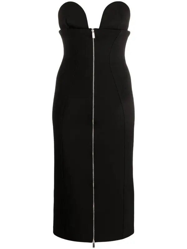 Off-White Strapless Midi Dress