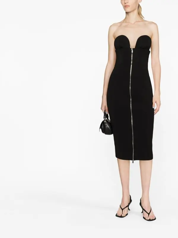 Off-White Strapless Midi Dress