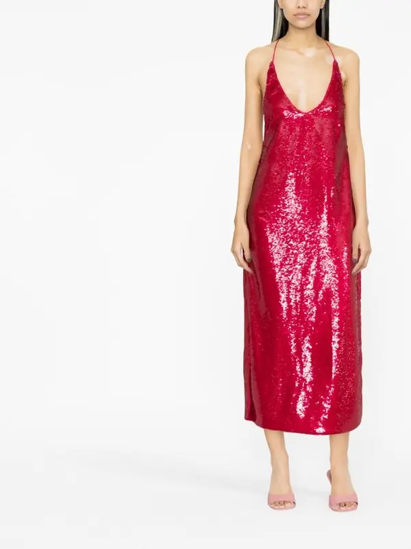 open lace back dress Ganni Ganni Sequin Embellished Mini Dress main image 1