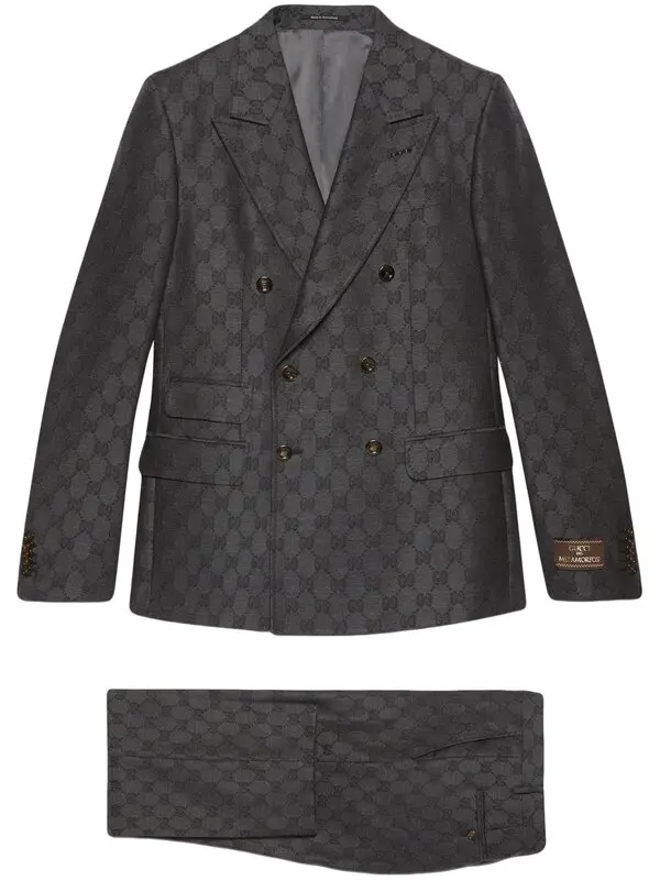 Gucci Gg Monogram Double-breasted Suit