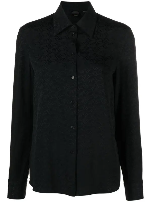 Pinko Logo-jacquard Shirt - Black